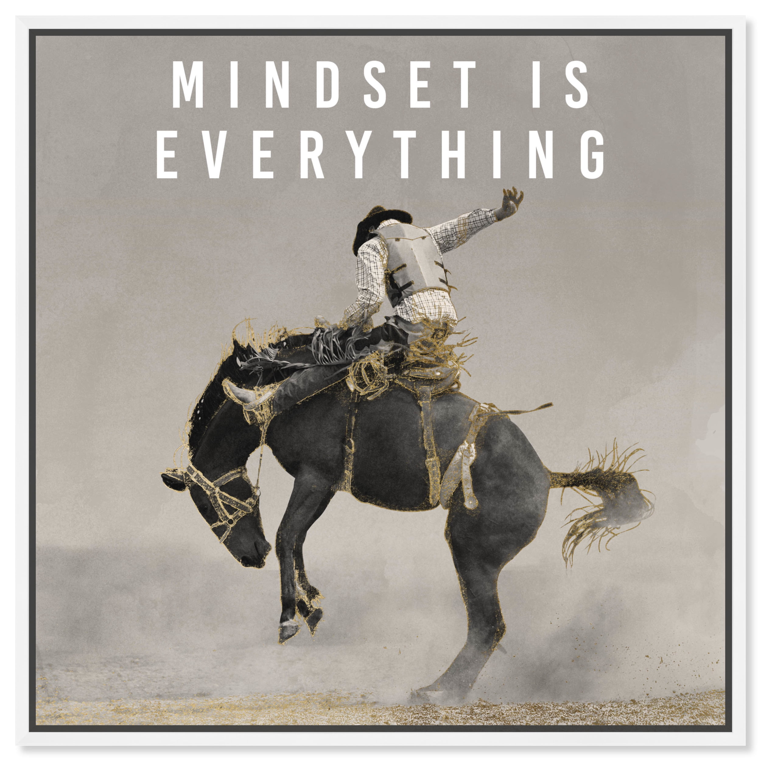 Mindset Rodeo Manly Inspirational Cowboy Canvas Wall Art by Notoriart ...