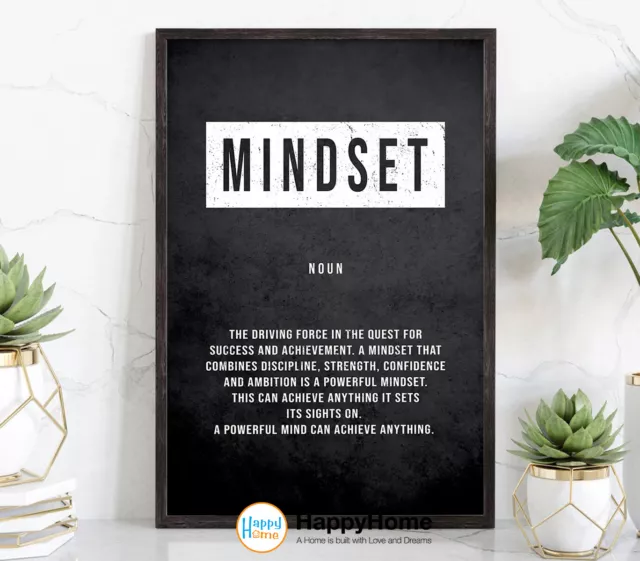 Mindset Wall Art Motivational Quotes Inspirational Wall Art Print ...