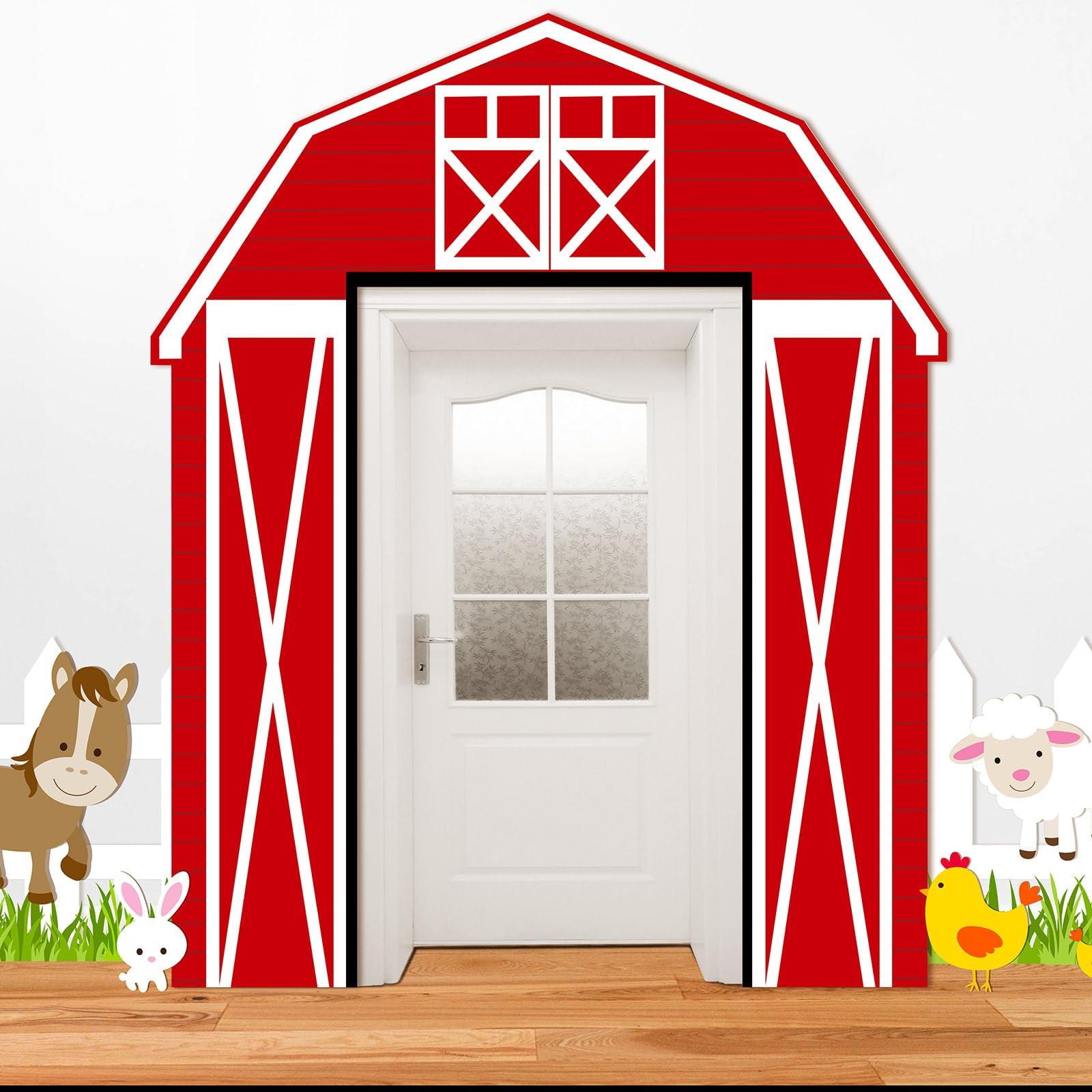 Mindsoft 3 Pcs CORNET Farm Animal Party Decorations Barn Banner Barn Backdrop Farm Birthday ...