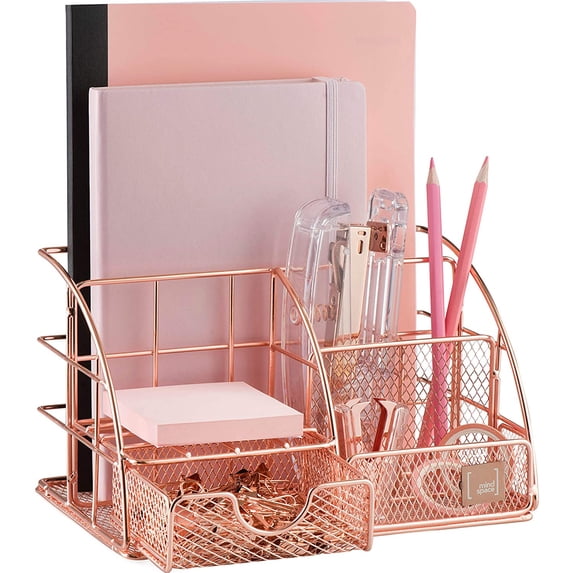 Mindspace Metal Desk Organizer, 5 Compartments with Drawer for Room ...