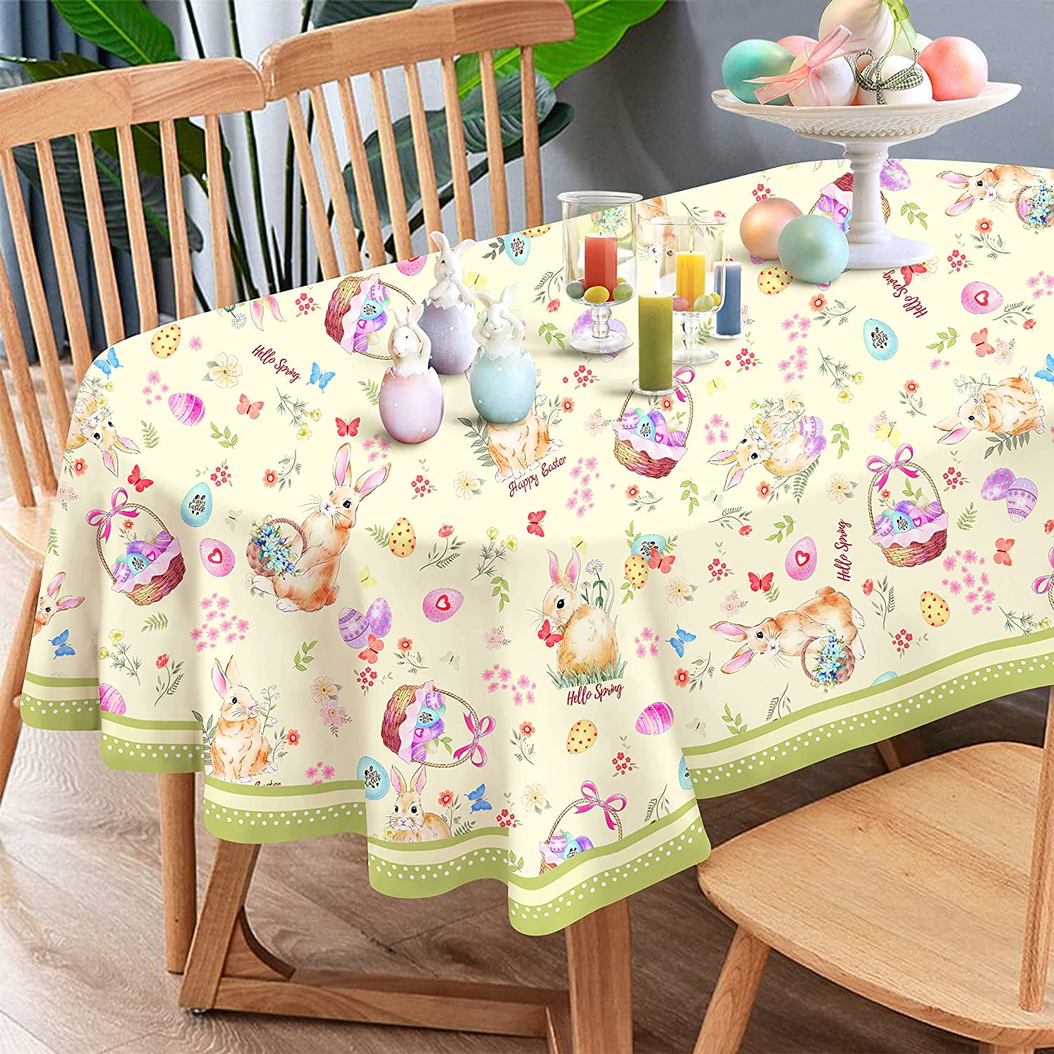 Mindunm Oval Tablecloth,, Easter Table Cloth Oval 60x120 inch, Spring ...