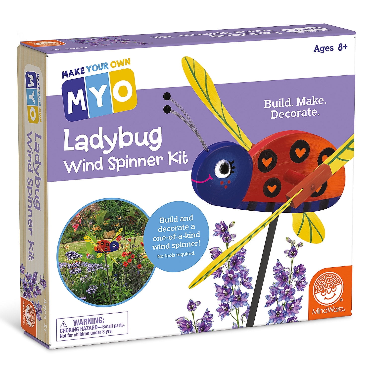 MindWare Make Your Own Ladybug Wind Spinner Wood Craft Kit, Build ...