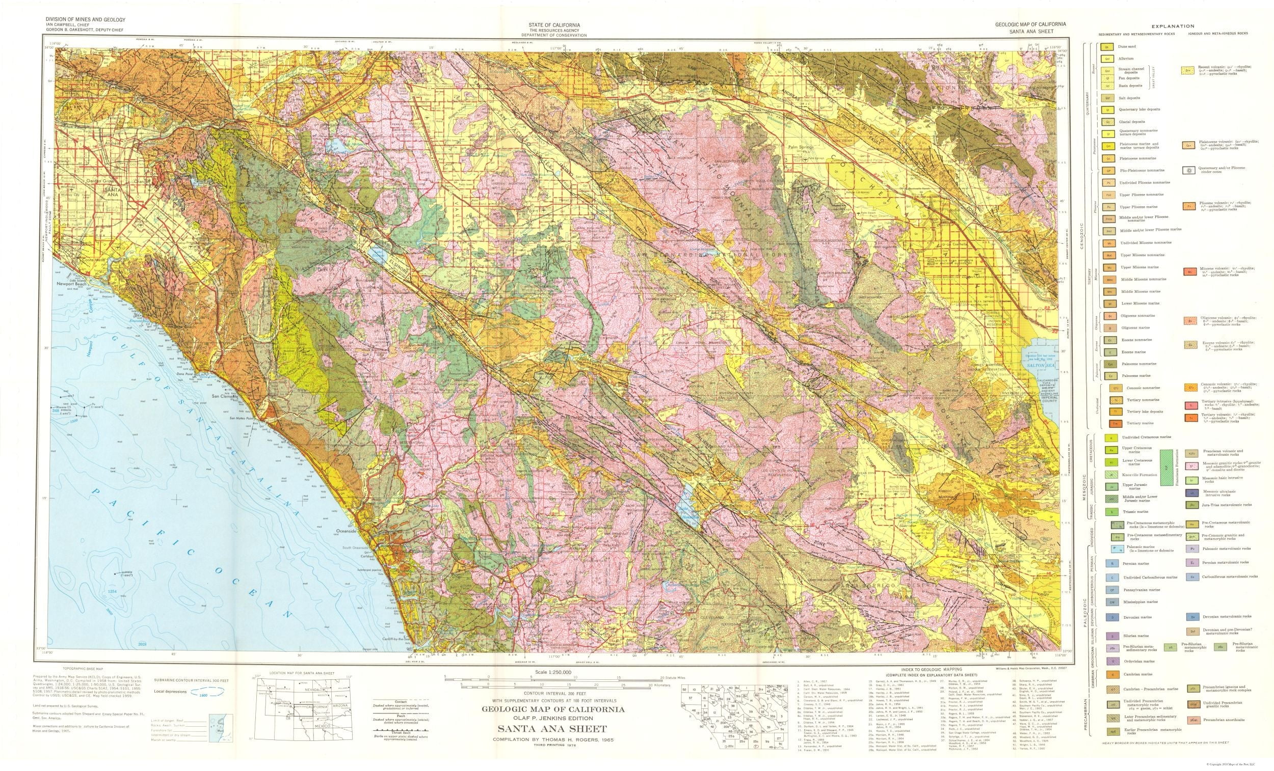 Historic Mine Map - Santa Ana California Mines Sheet - Rogers 1958 - 37 ...