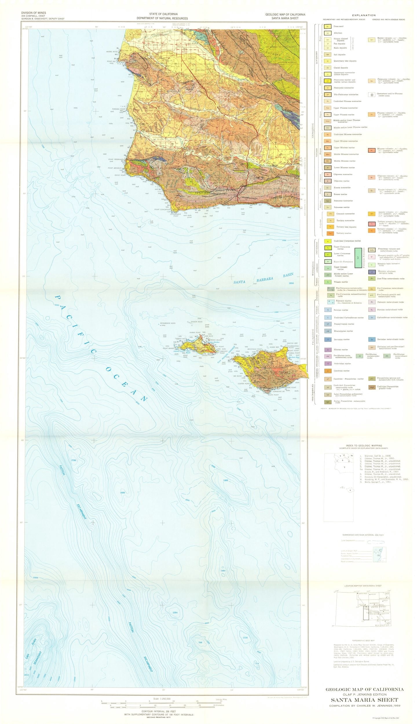 Historic Mine Map - Santa Maria California Mines Sheet - Jennings 1955 ...