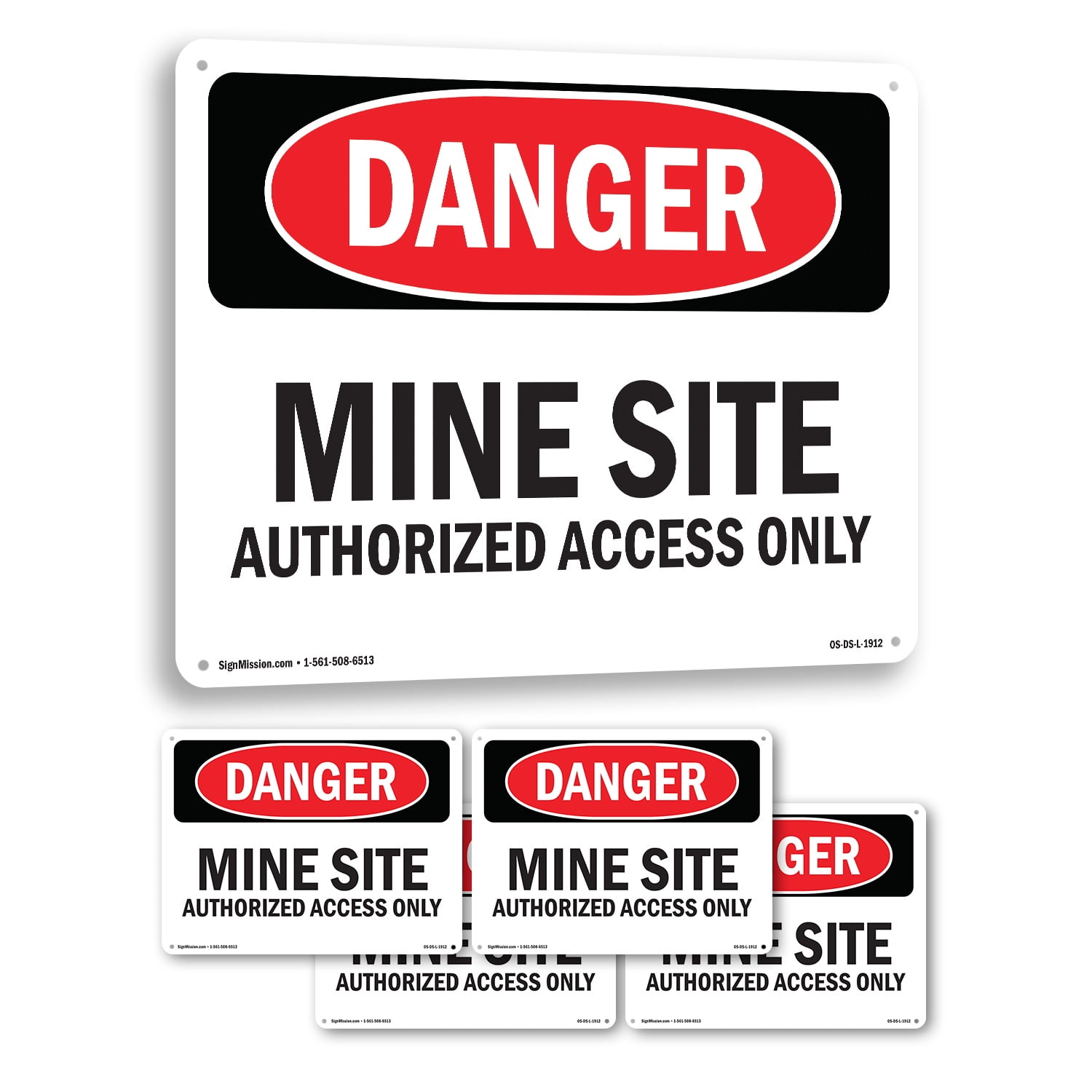 Mine Site Authorized Access Only OSHA Danger Rigid Plastic Sign 14 Inch ...