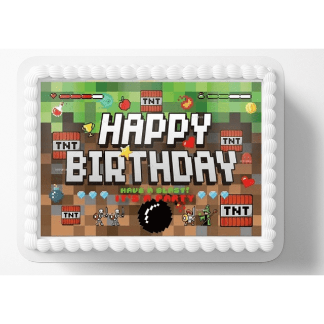 Mine TNT Edible Image Edible Birthday Cake Topper Frosting Sheet Icing ...