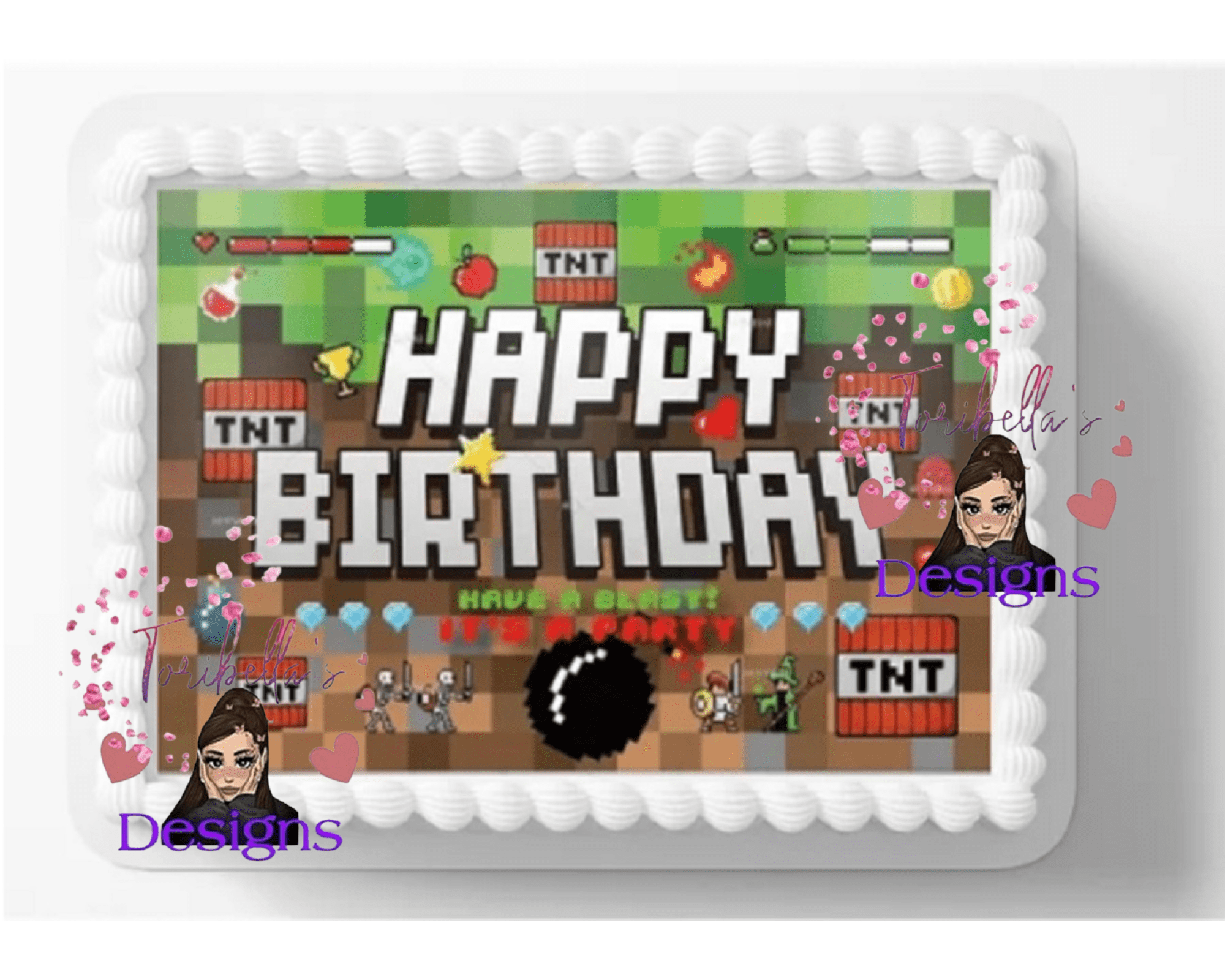 Mine TNT Edible Image Birthday Cake Topper, Custom Print Frosting Sheet ...