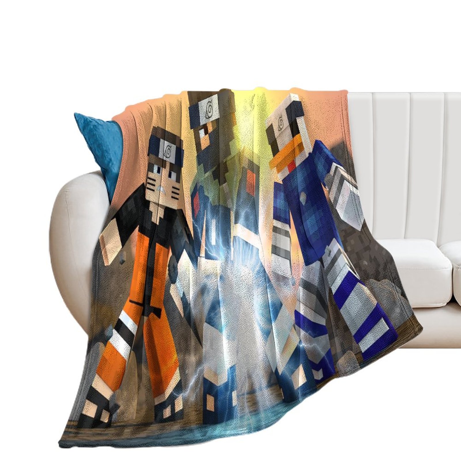 Mine_cra_ft Funny Anime Cartoon Throw Blanket Flannel Blanket Throws ...