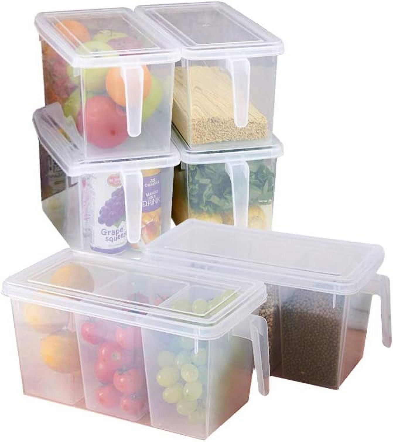 MineSign Plastic Storage Containers Square (Set of 4) And Handle Food ...