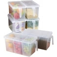 MineSign Plastic Storage Containers Square (Set of 4) And Handle Food ...