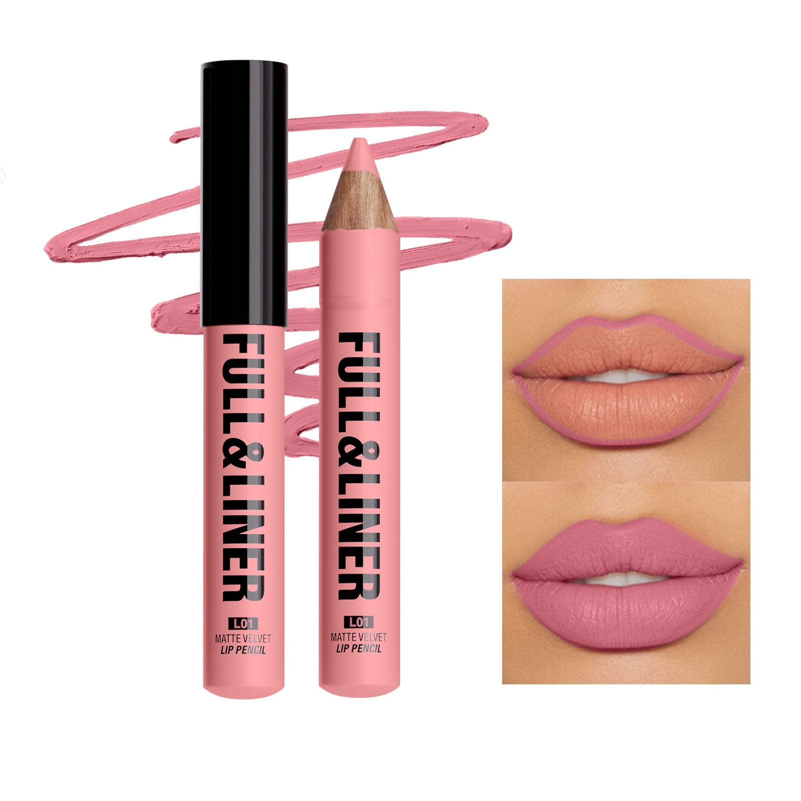 Mineart 12-Color Lip Liner Pencil Wooden Sharpenable Daily Lip Makeup ...