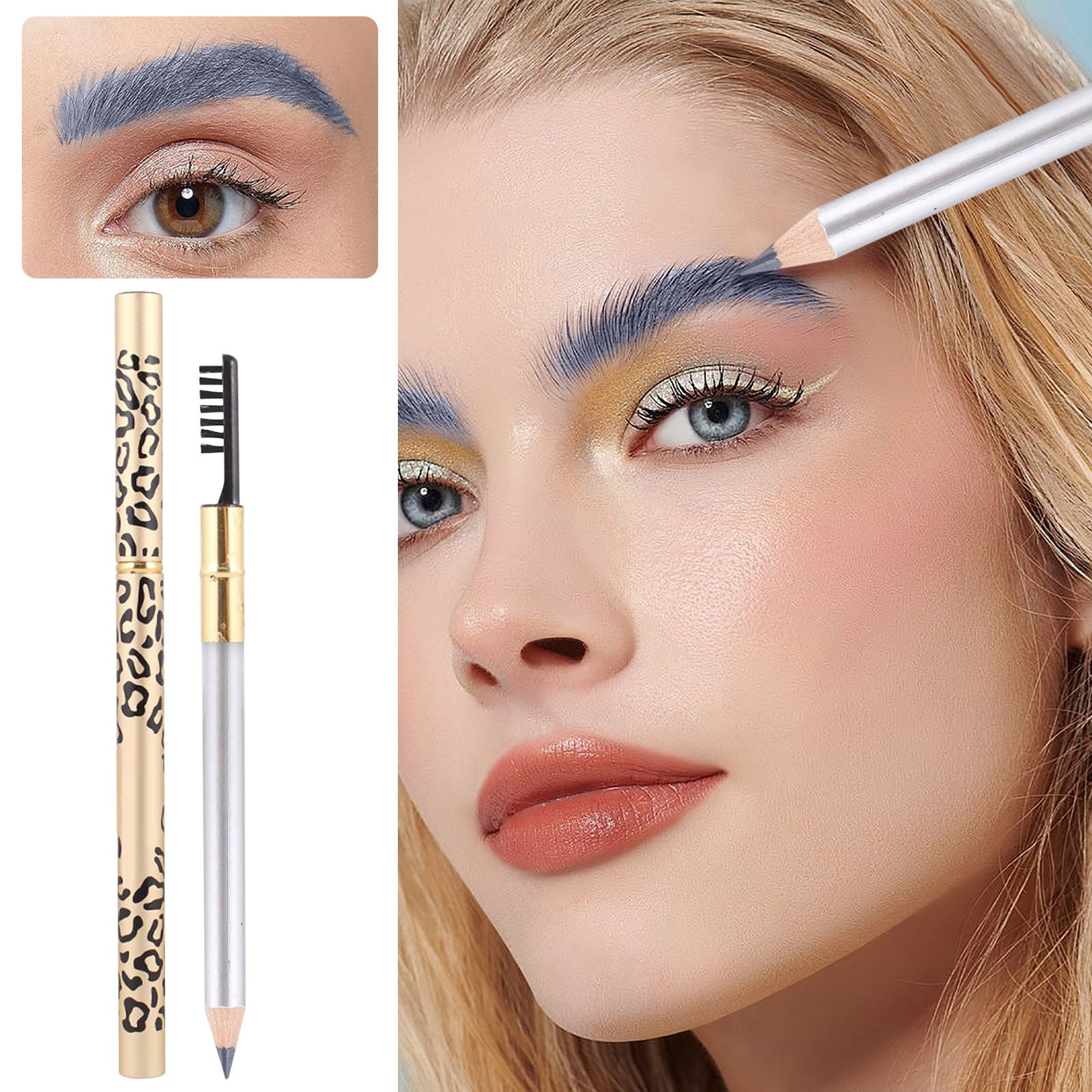 Mineart Five Colors Leopard Print Dual Ended Eyebrow Pen Long Lasting ...