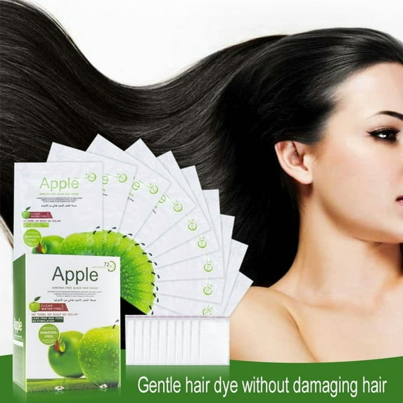 Mineart Natural Plant Hair Dye Shampoo Apple Black Color Cover Gray ...