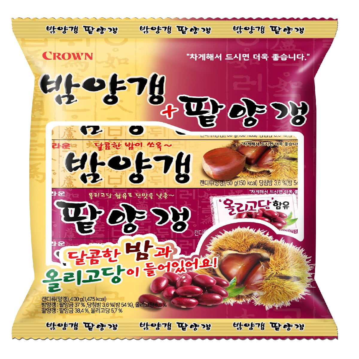 Minecook Sweet Red Bean TGF4 Jelly + Chestnut Red Bean Jelly | 50g * 8ea (400g) | Korean Snack ...