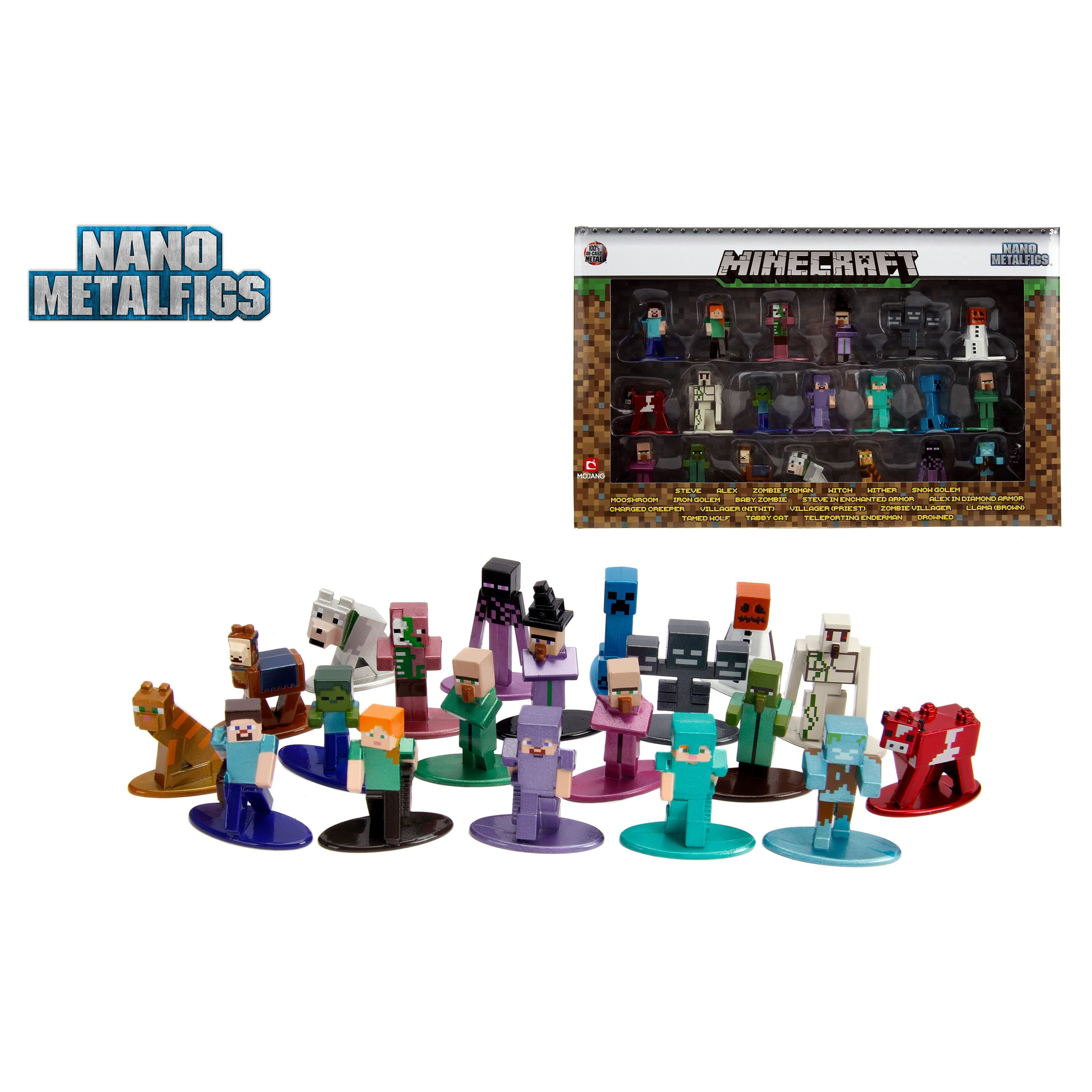 "Minecraft Die-Cast Mini Collector Toy Set, 1.65"" Figures 20-Pack Wave ...