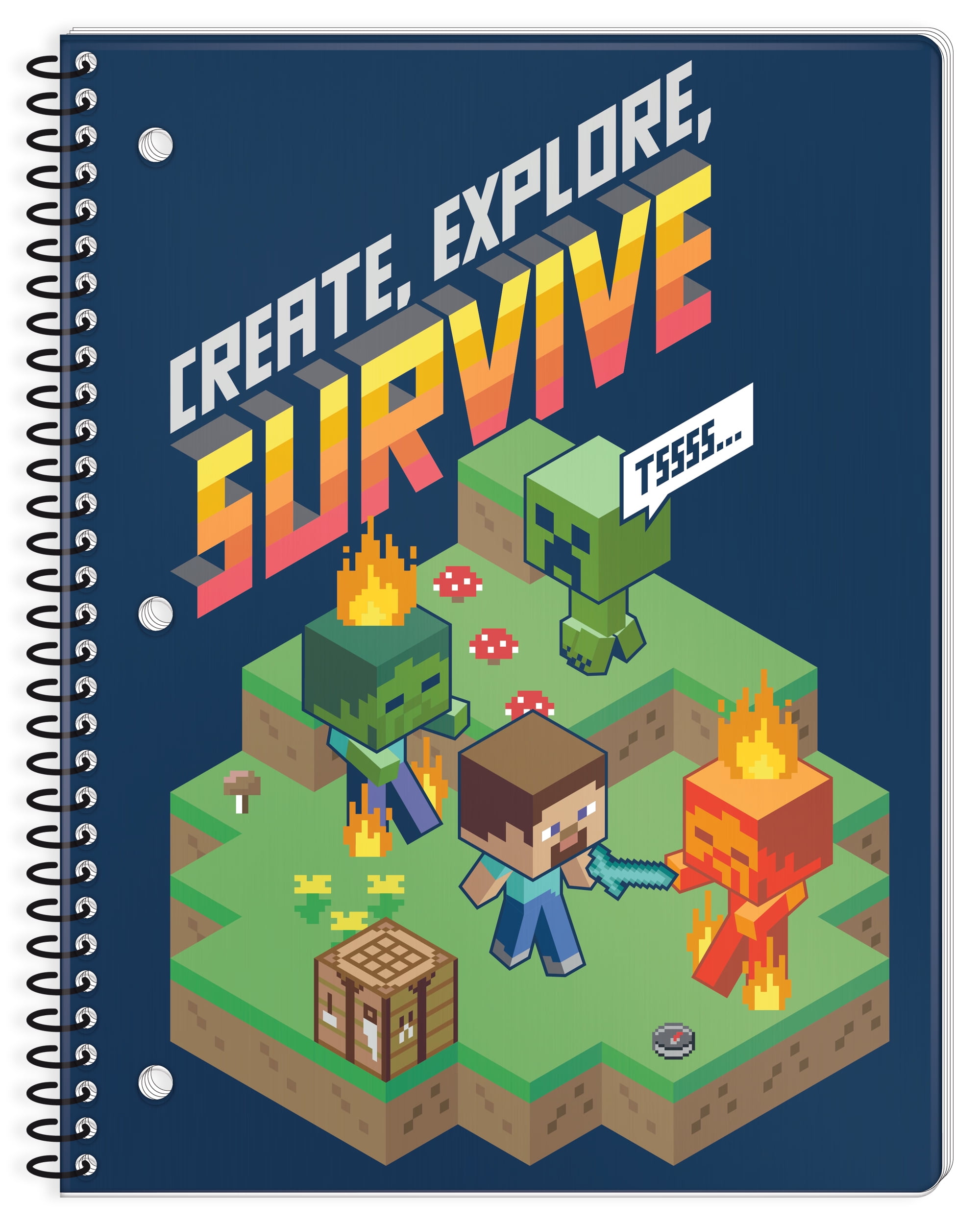 Minecraft 1-Subject Wide-Ruled Spiral Writing Notebook, 8" x 10.5 ...