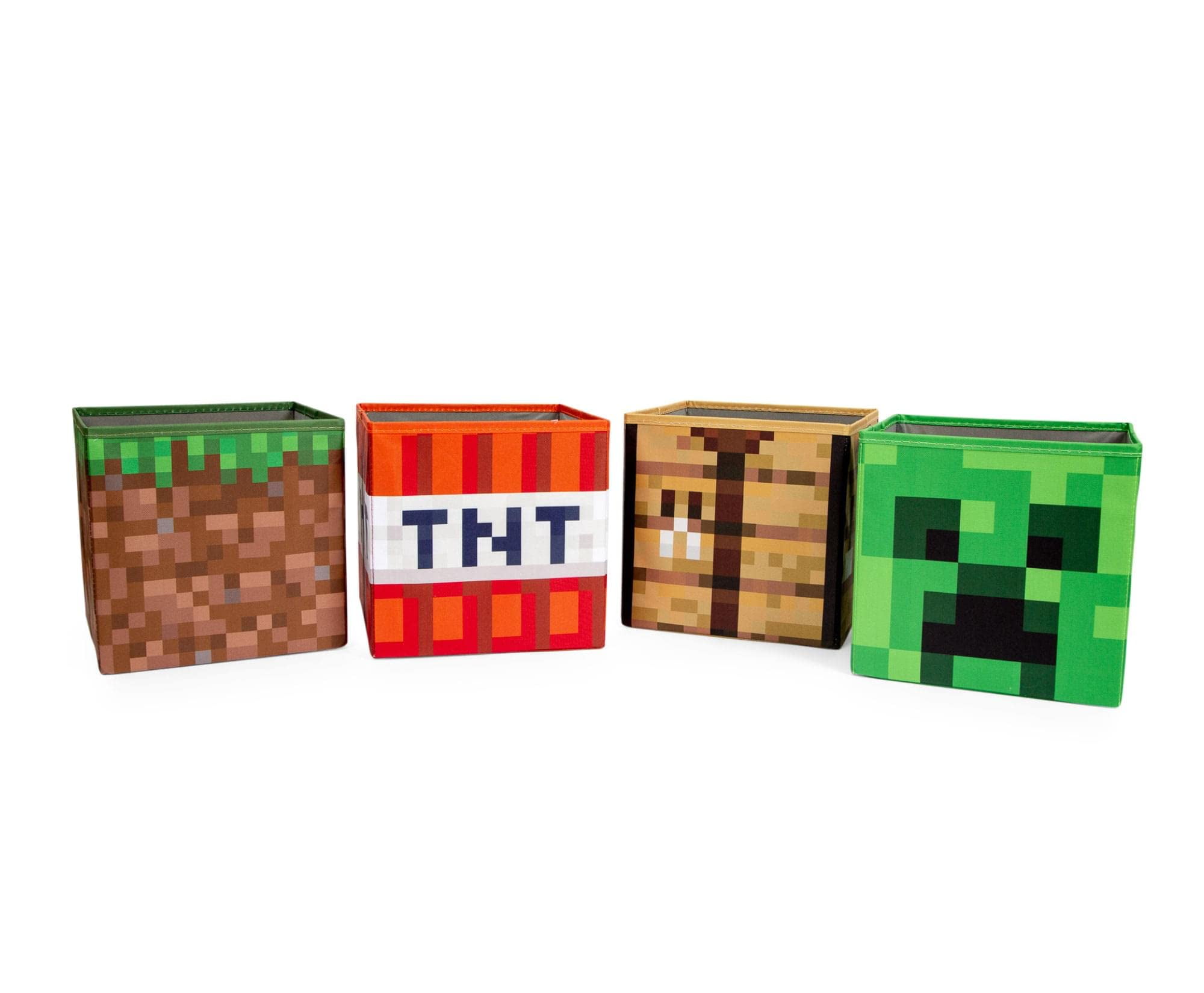 Minecraft 10-Inch Storage Set of 4 Bins | Includes TNT, Grass, Crafting ...