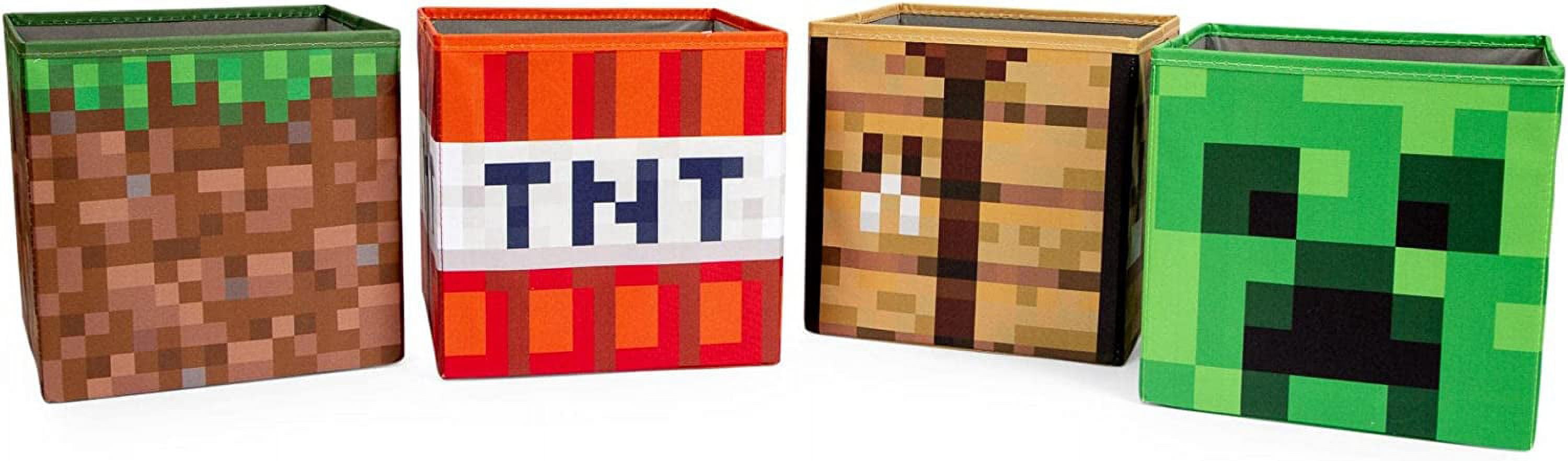 Minecraft 10-Inch Storage Set of 4 Bins | Includes , TNT, Grass ...