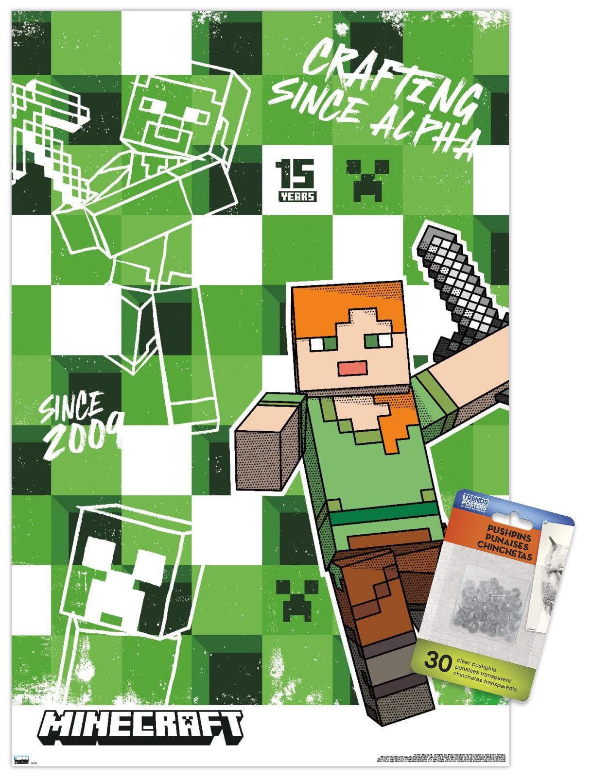 Minecraft: 15th Anniversary - Crafting Since Alpha Wall Poster with ...