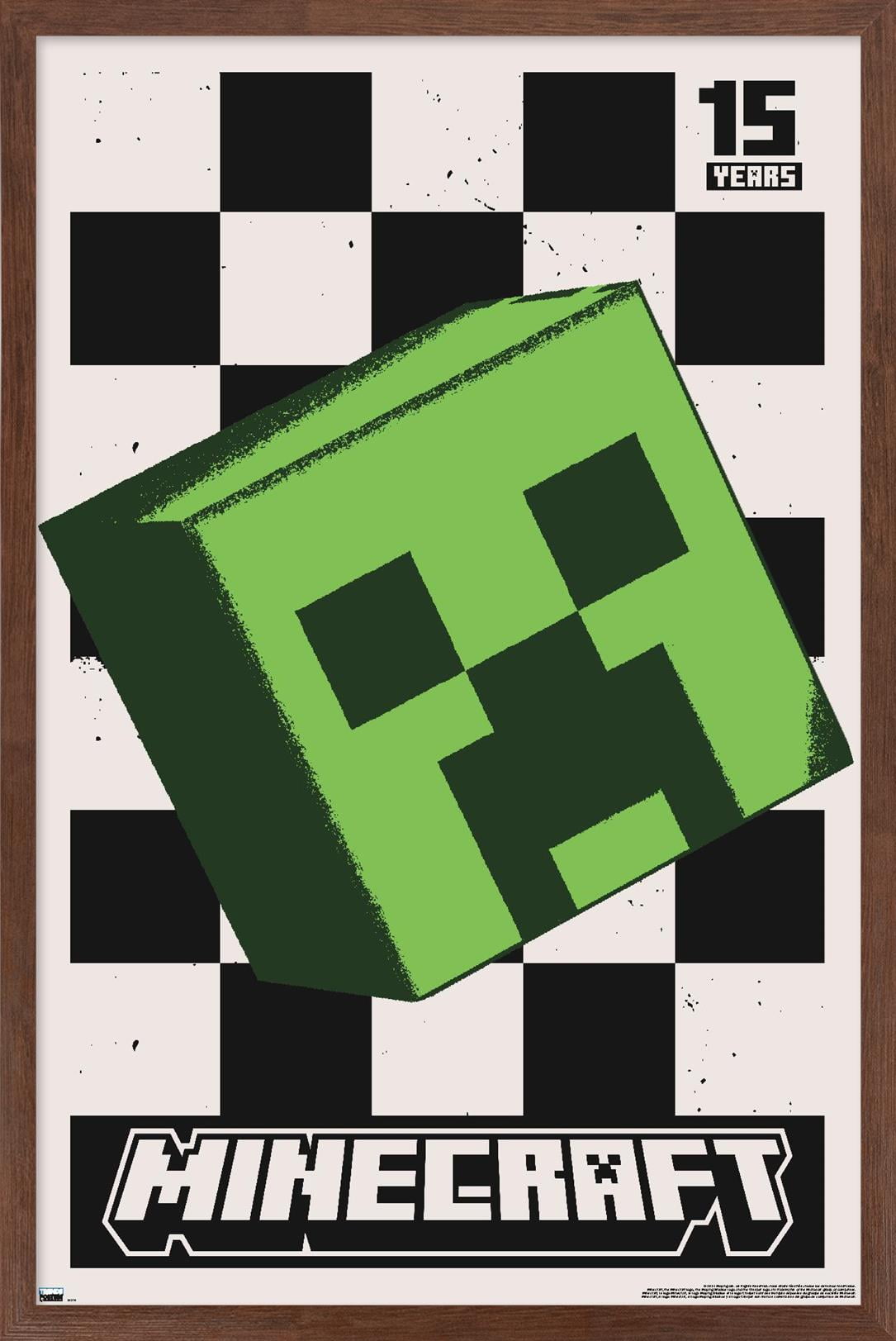 Minecraft: 15th Anniversary - Posterized Creeper Wall Poster, 14.725" x ...