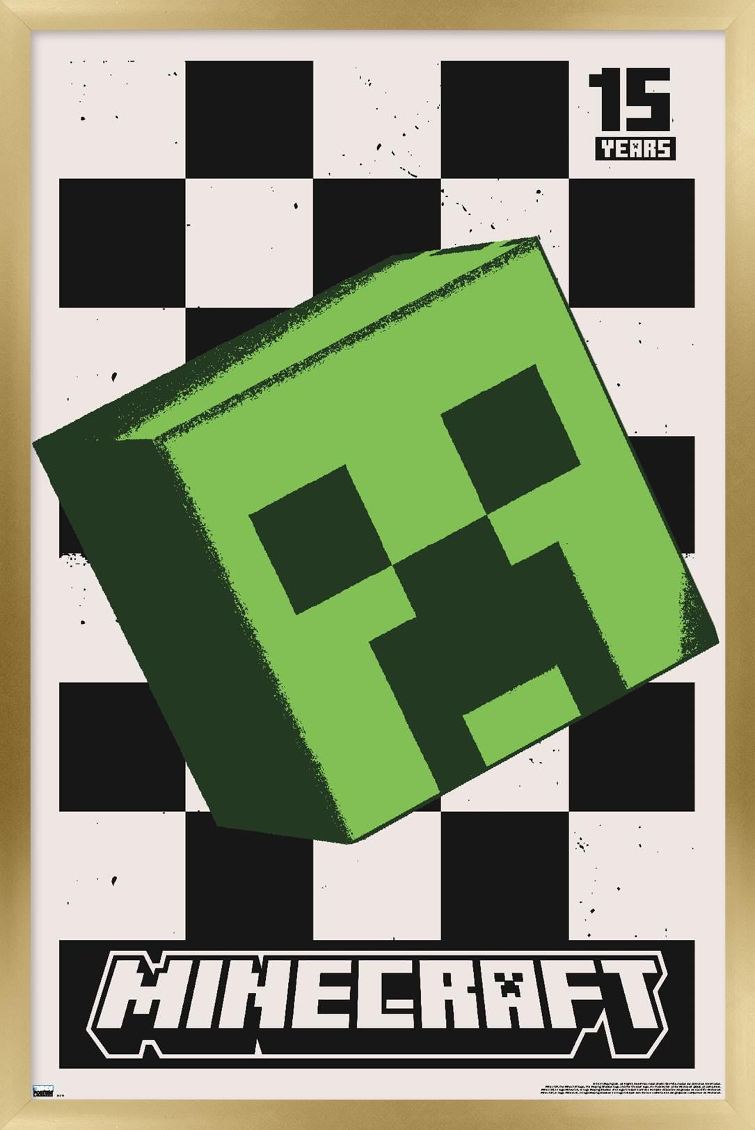Minecraft: 15th Anniversary - Posterized Creeper Wall Poster, 22.375" x ...