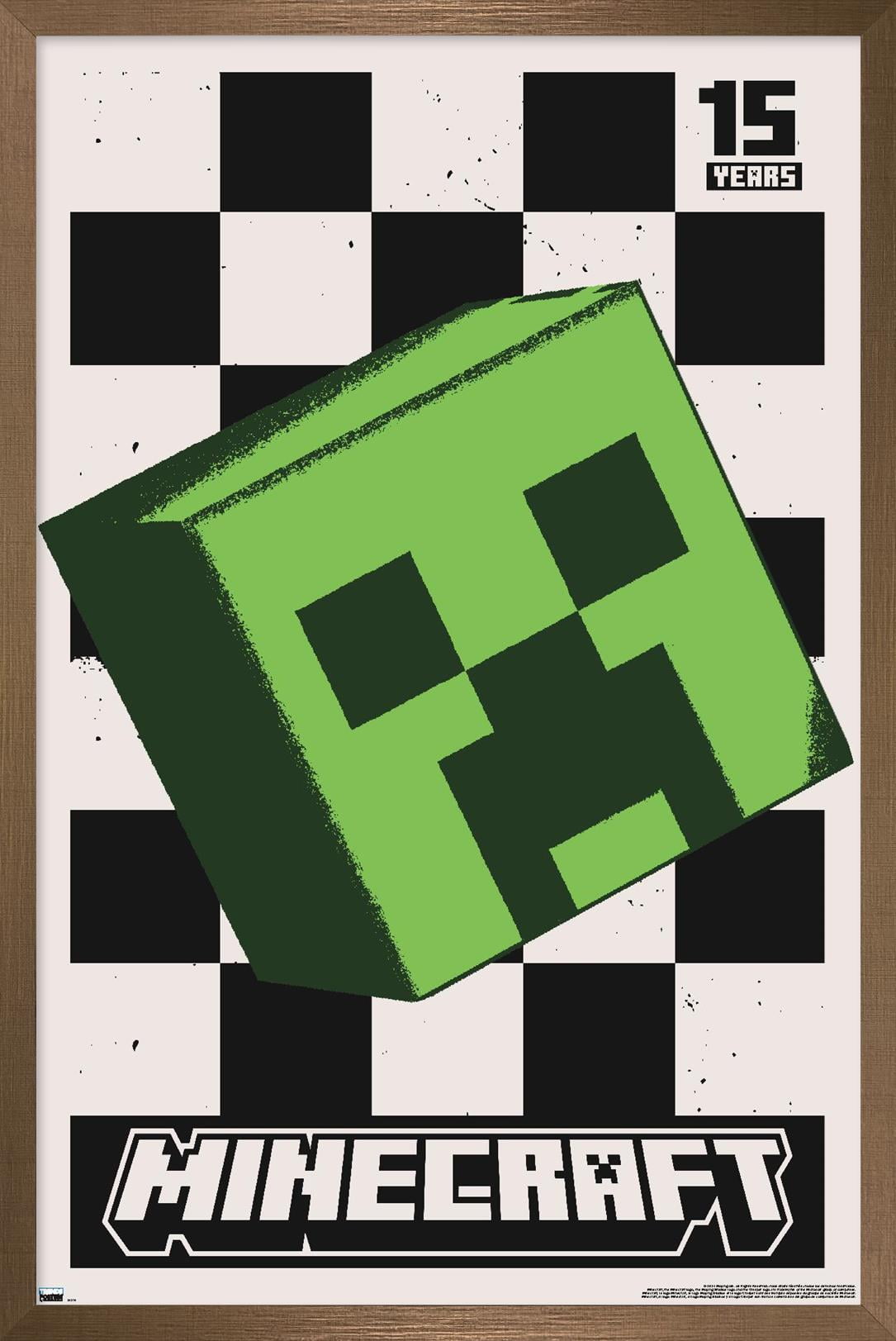 Minecraft: 15th Anniversary - Posterized Creeper Wall Poster, 22.375" x ...