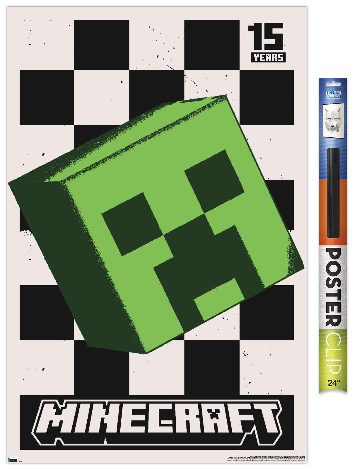 Minecraft: 15th Anniversary - Posterized Creeper Wall Poster, 22.375" x ...