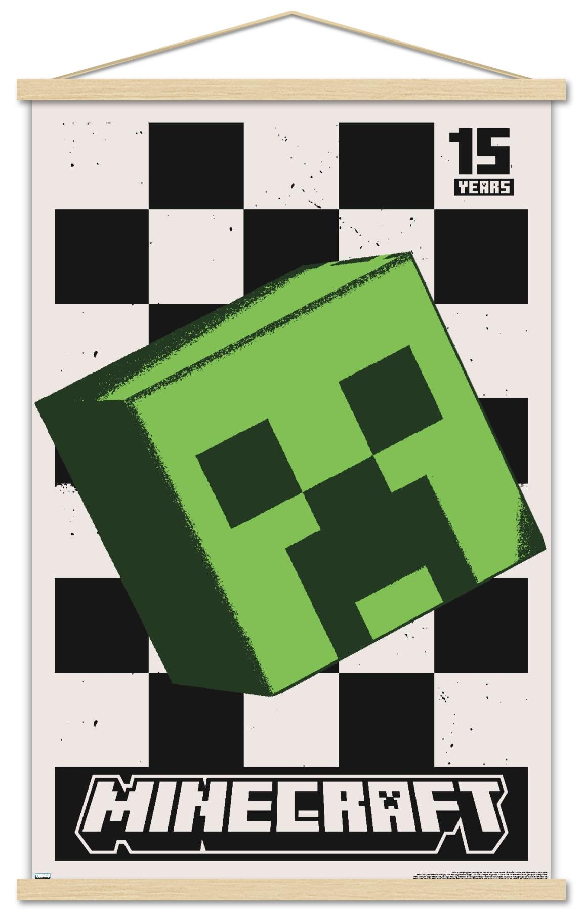 Minecraft: 15th Anniversary - Posterized Creeper Wall Poster with ...