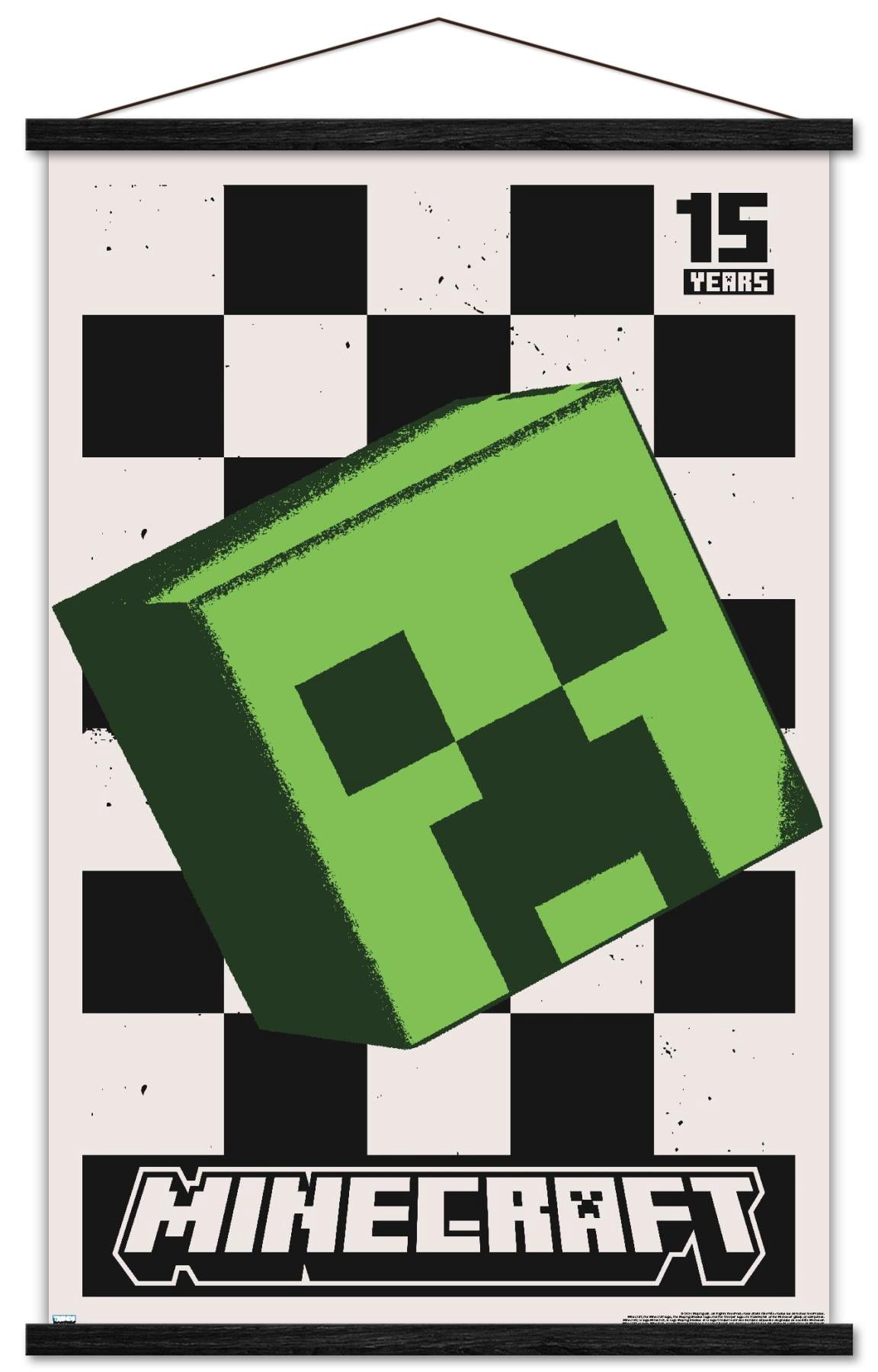 Minecraft: 15th Anniversary - Posterized Creeper Wall Poster with ...