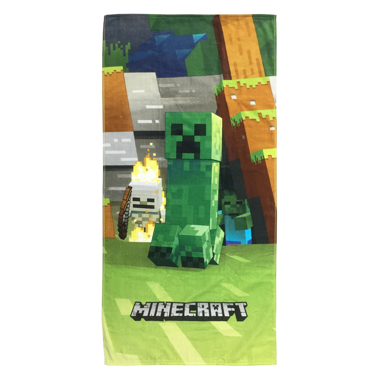 Minecraft Officially Licensed 28x58 in. Kids Beach Towel with Mobs From ...