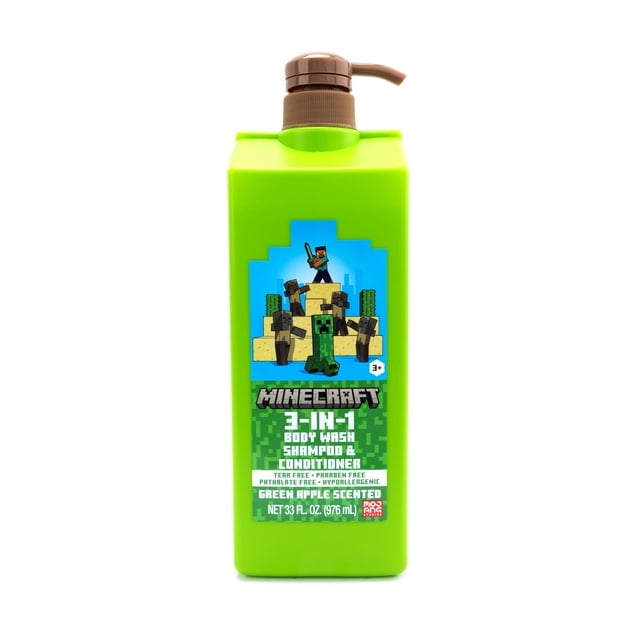 Minecraft 3-in-1 Wash, 33oz, Green Apple Scented, Age 3+ - ( 2pack ...