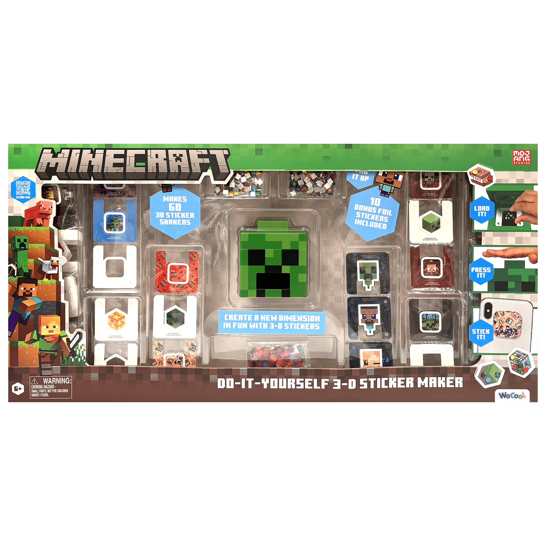 Minecraft 3D Creeper Sticker Maker Craft Kit, DIY Activity Set for Kids ...