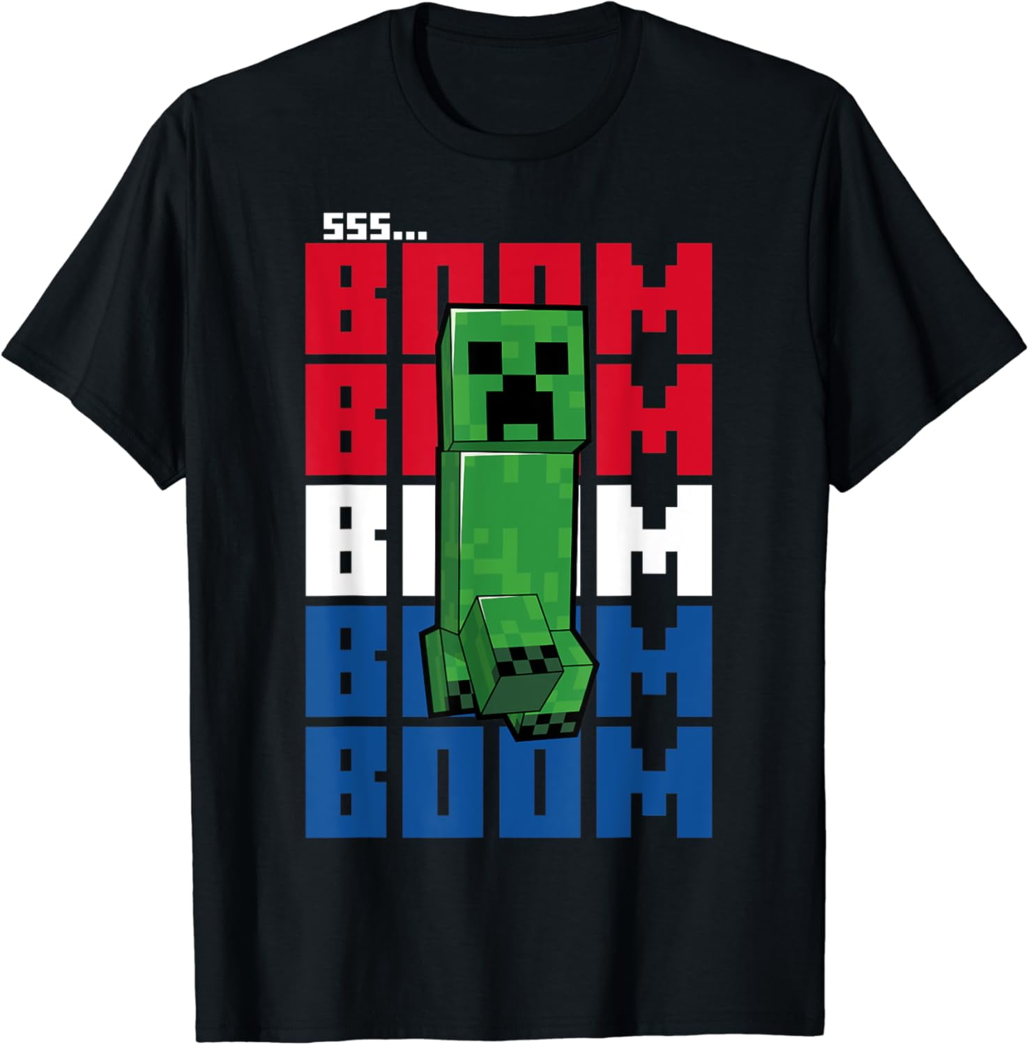 Minecraft 4Th Of July Creeper Boom American Colors T-Shirt Unisex S-5XL ...