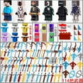 Minecraft 6 Characters Building Block Set, 114 Weapons + 6 Helmets ...