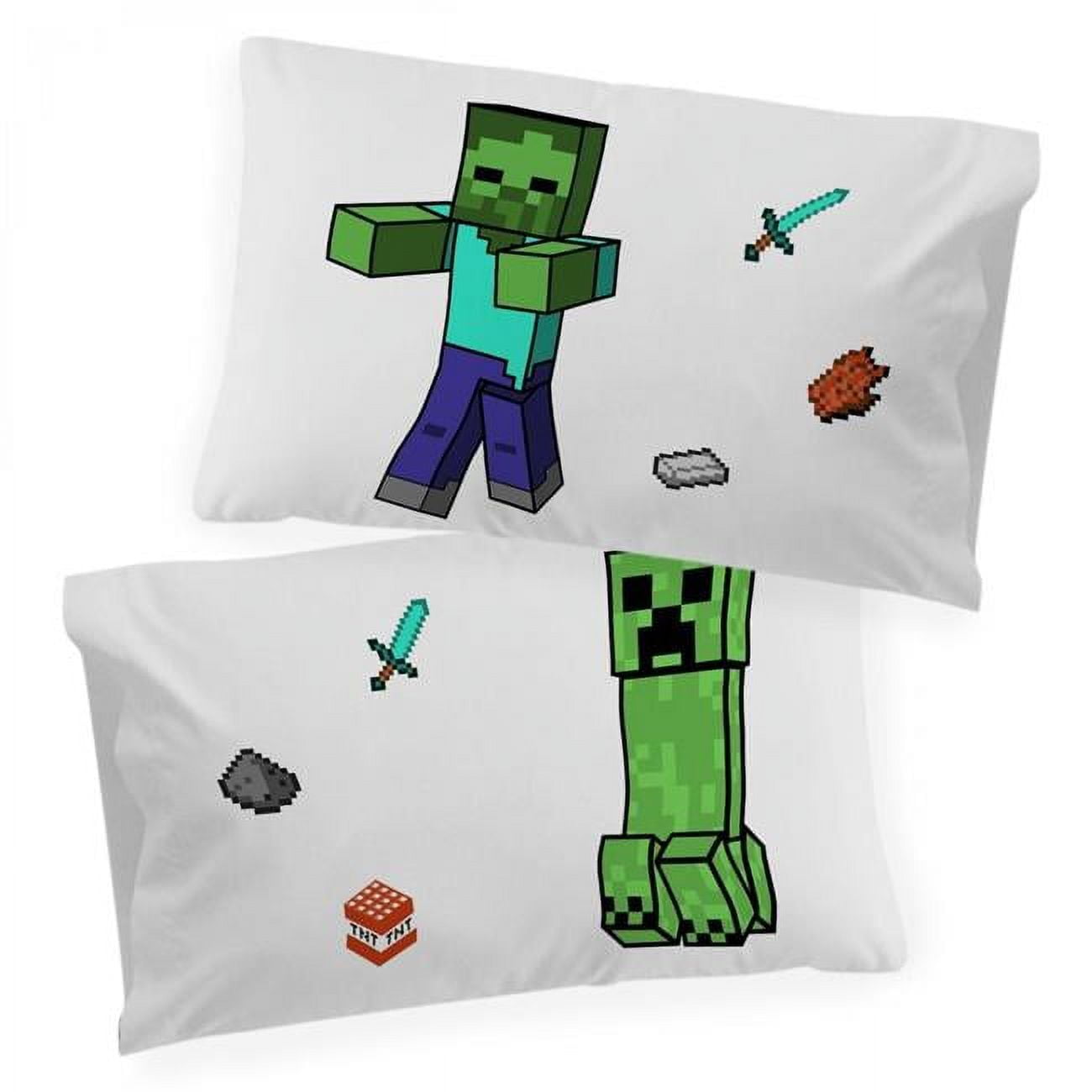Minecraft 849554 Minecraft Mobs Glow in the Dark Reversible Pillow Case ...
