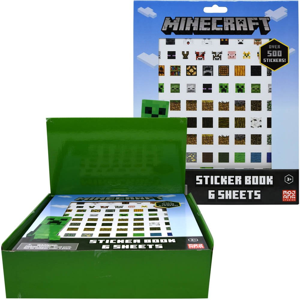 Minecraft 8x10" 6 Sheets Sticker Book in PDQ- 1 PACK - Walmart.com