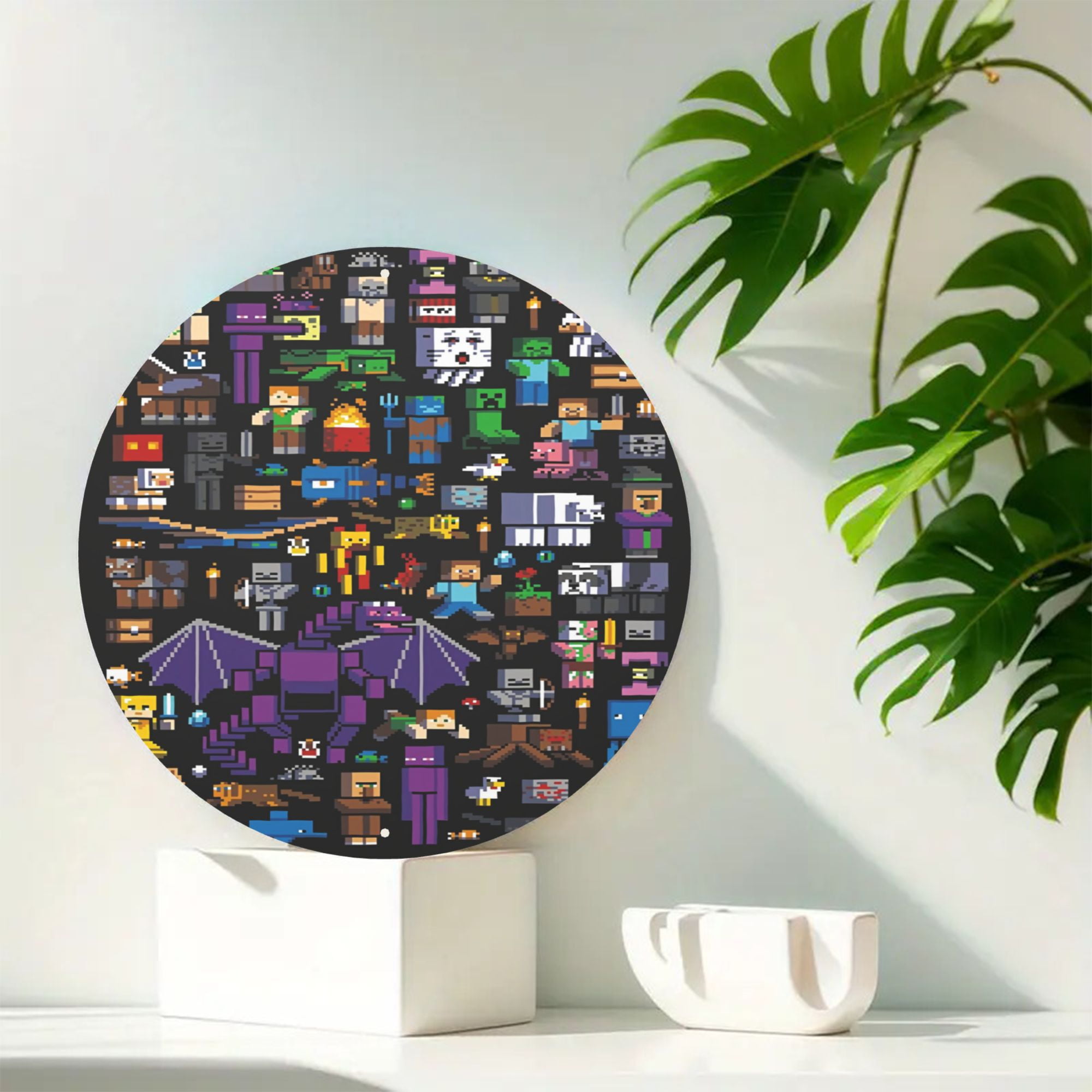 Minecraft Abstract round metal wall Art - Paths of Stained round wall ...