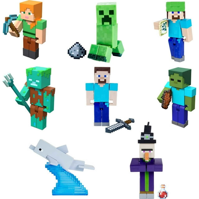 Minecraft Action Figure & Accessory, 3.25-in Scale Collectible Toys ...