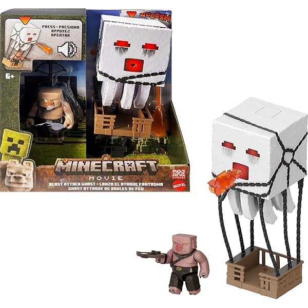 Minecraft Action Figure Set, Blast Attack Ghast with Lights, Sounds ...