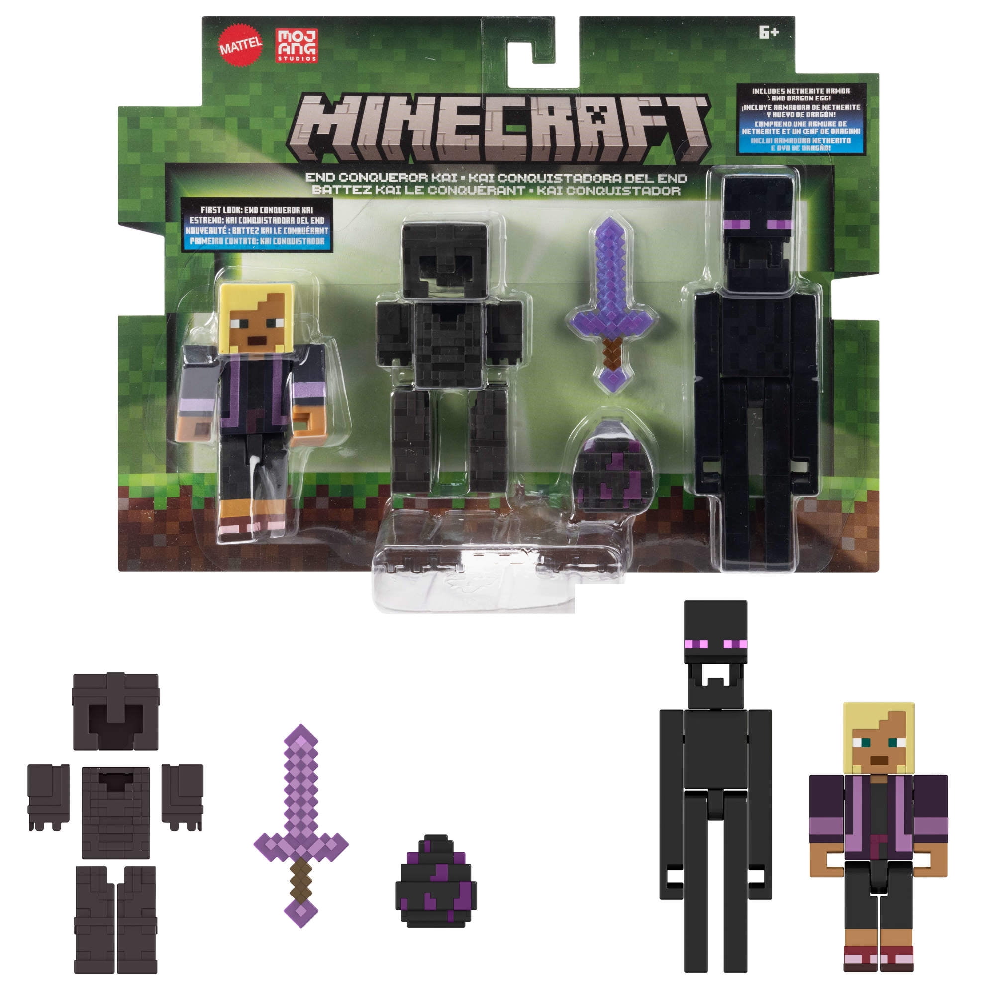 Minecraft Action Figures & Accessories 2-Pack, 3.25-inch Scale ...