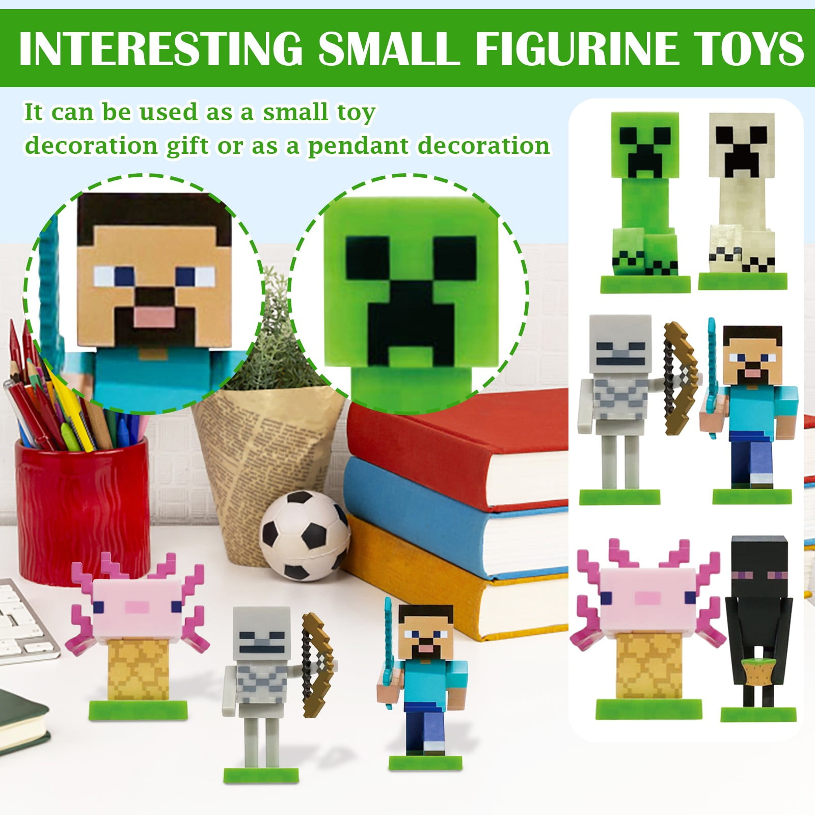 Minecraft Action Figures Blind Box Collection, 3.9-inch Scale ...