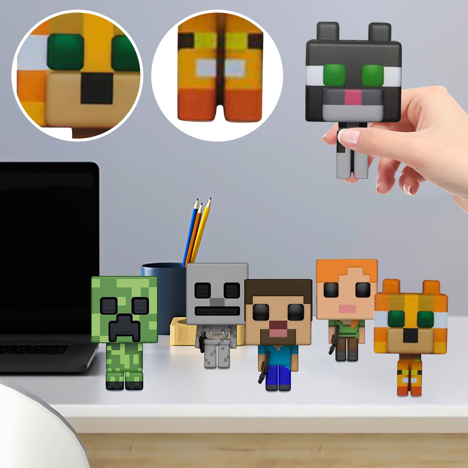 Minecraft Action Figures Collection, 3.9-inch Scale & Pixelated Design ...