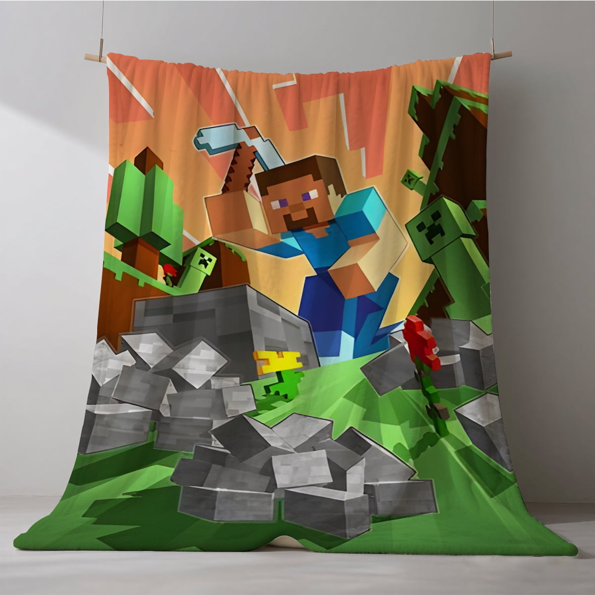 Minecraft Adventure Blanket - Super Soft All-Season Bedspread with ...