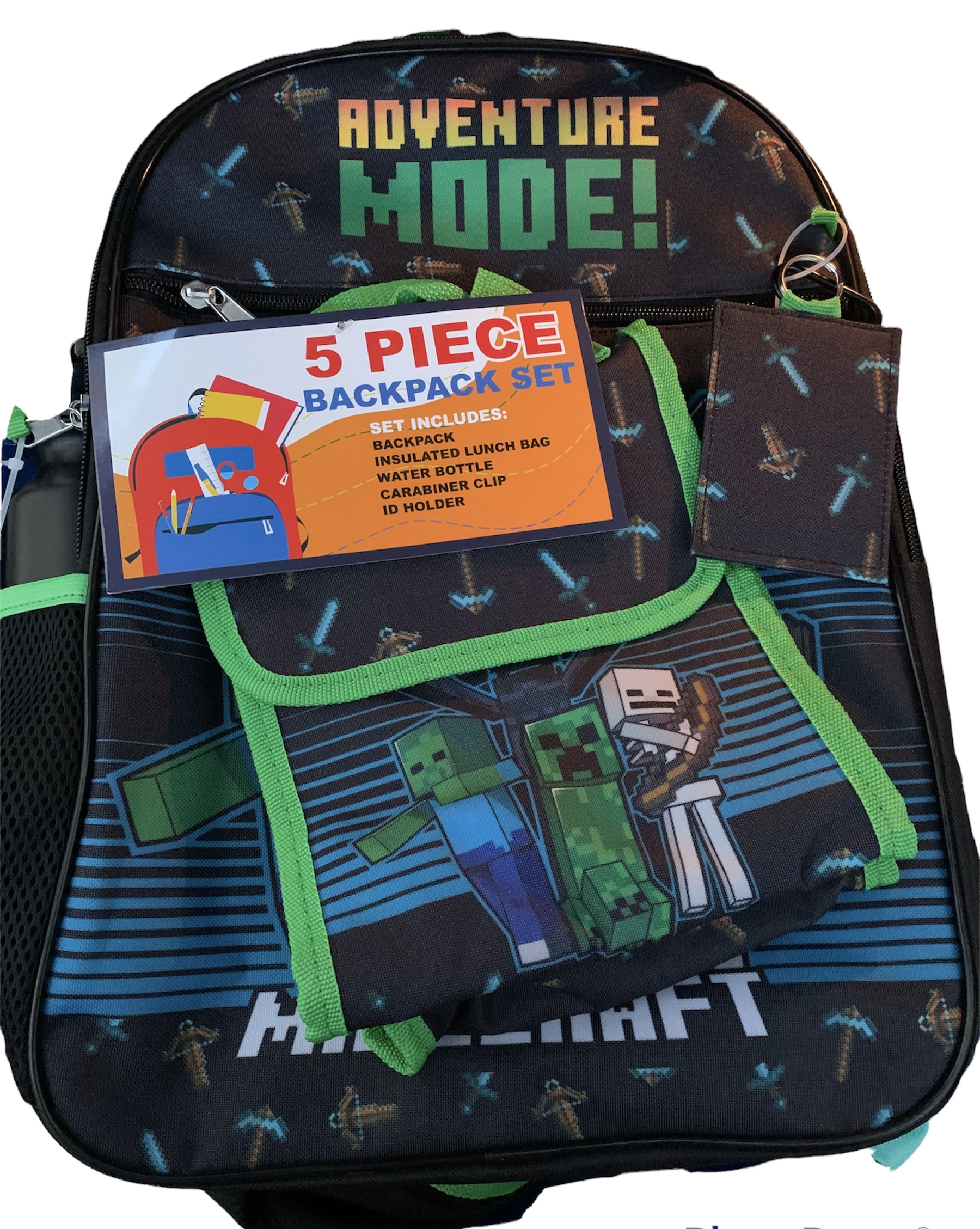Minecraft Adventure Mode 5 Piece Backpack Lunch Bag Set - Walmart.com