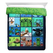 Minecraft Kids 2-Piece Twin/Full Reversible Comforter Set, Microfiber ...