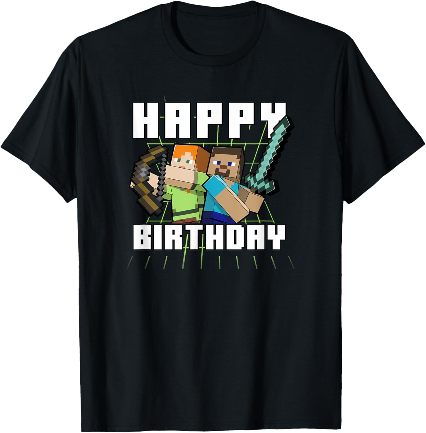 Minecraft Alex & Steve Happy Birthday T-Shirt - Walmart.com