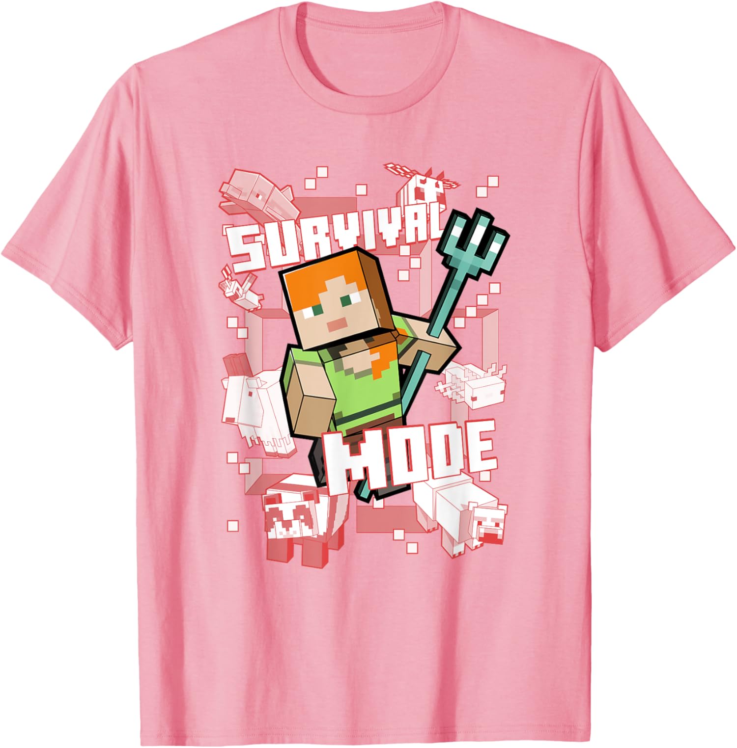 Minecraft Alex Survival Mode Trident T-Shirt - Walmart.com