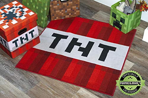 Minecraft Area Rug | TNT Block Decorations | 39-Inch Square Rug ...