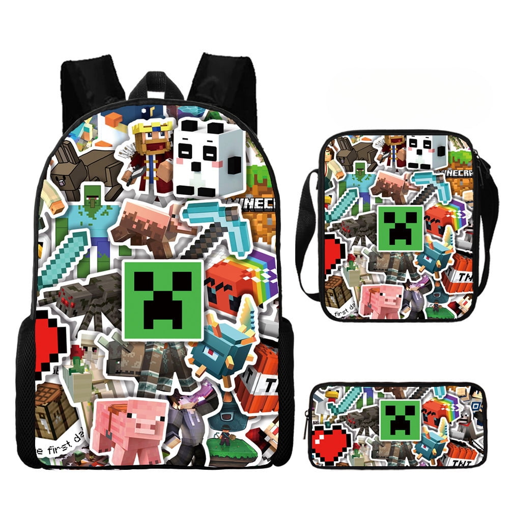 Minecraft Backpack Bundle Cartoon backpack - 16' Minecraft Backpack ...