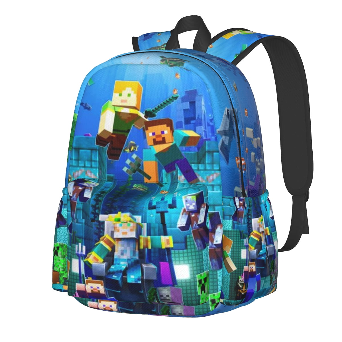 Minecraft Backpack Cartoon Character Laptop Backpack Creative Print ...